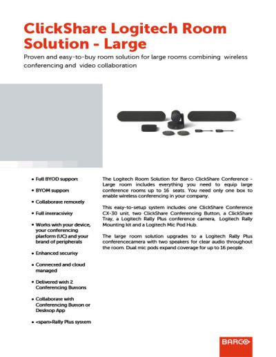 Logitech Clickshare Room Solution Large - Presentation Partner